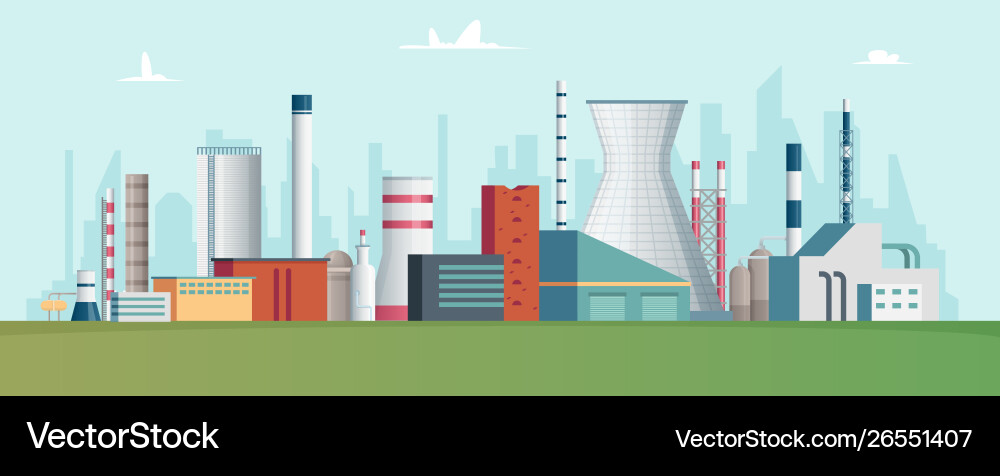 Industrial factory background exterior building Vector Image Industrial factory background exterior building Vector Image