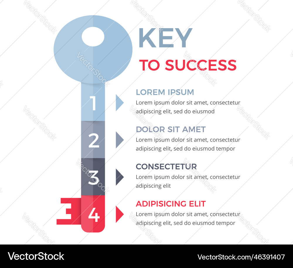 Key to success concept Royalty Free Vector Image
