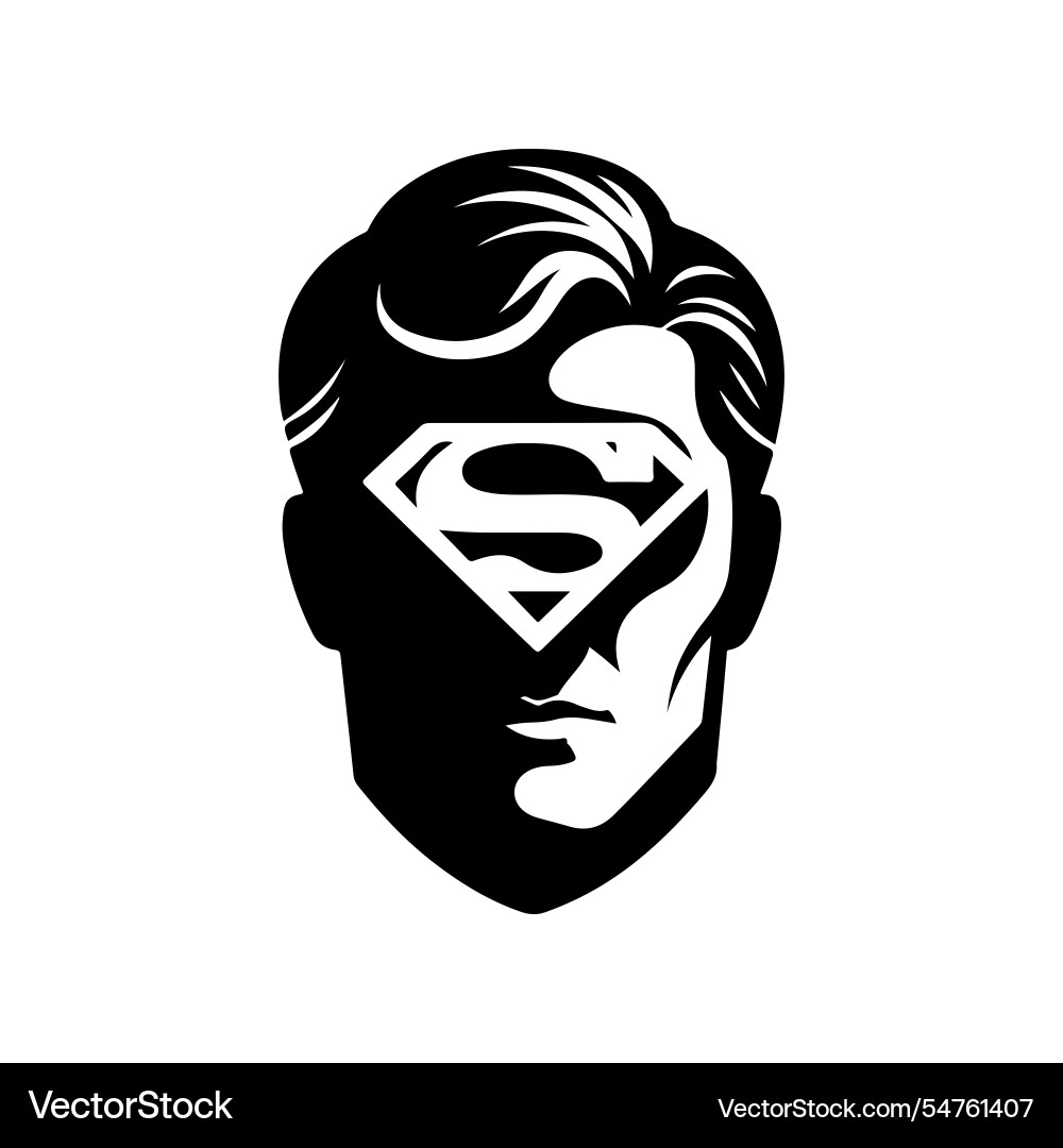 Superman mask silhouette for creative Royalty Free Vector