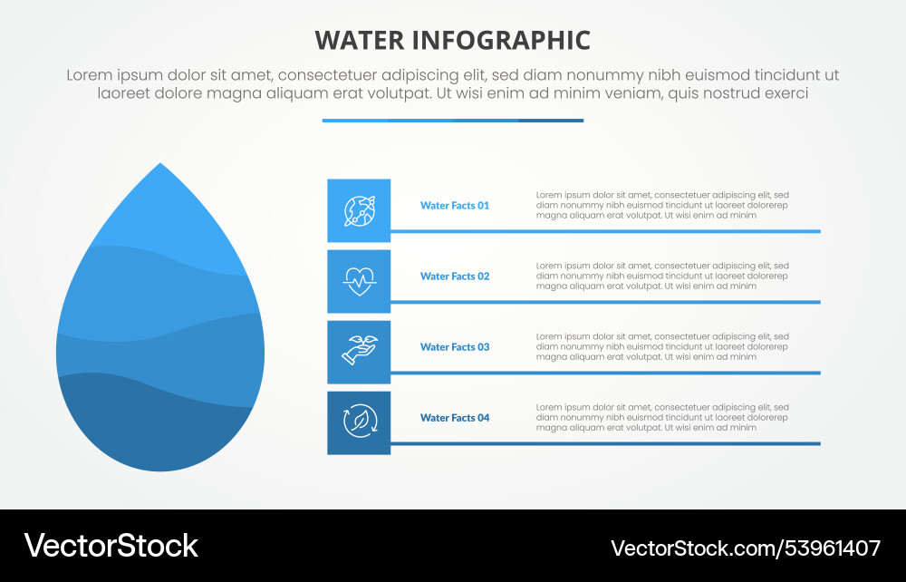 Water infographic theme concept for slide Vector Image