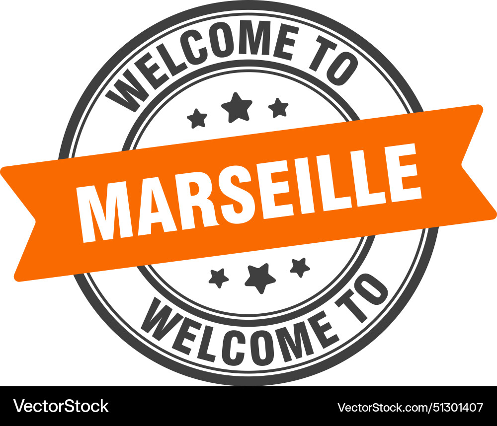 Welcome to marseille stamp round sign Royalty Free Vector