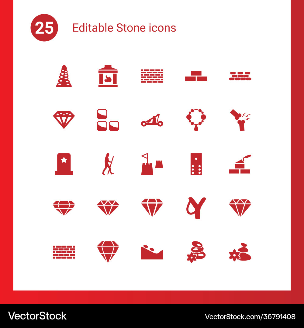 25 stone icons Royalty Free Vector Image - VectorStock