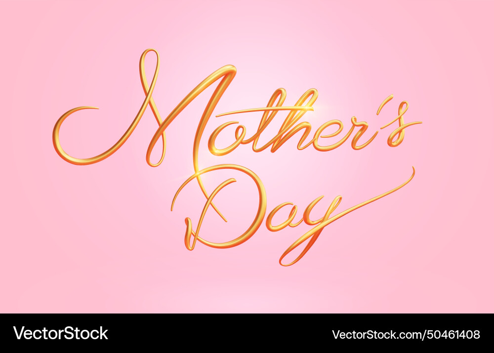 3d cursive text of mothers day Royalty Free Vector Image
