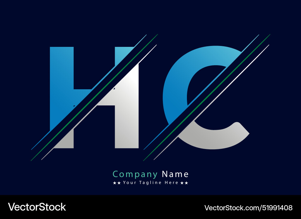 Abstract hc letter logo design template Royalty Free Vector