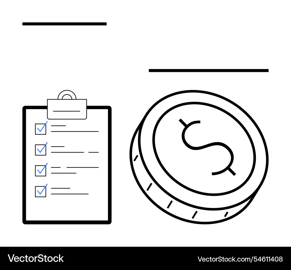 Coin with dollar symbol and checklist highlighting