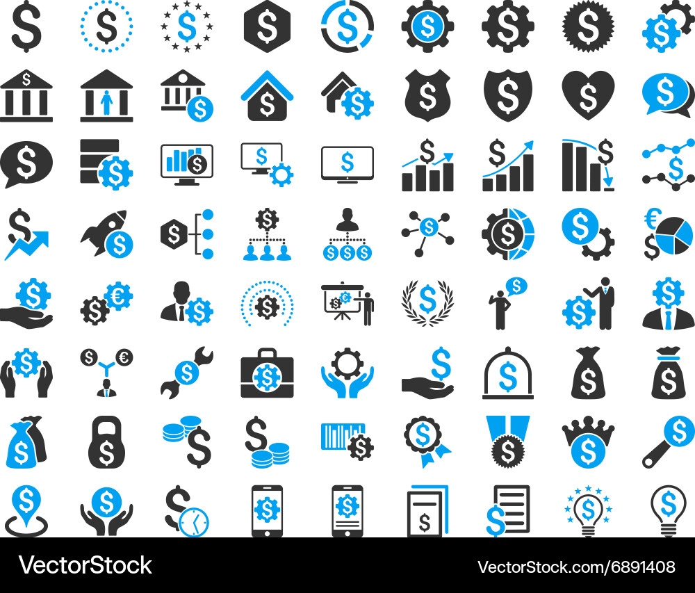 Finanz-Business-Icon-Set Lizenzfreies Vektorbild