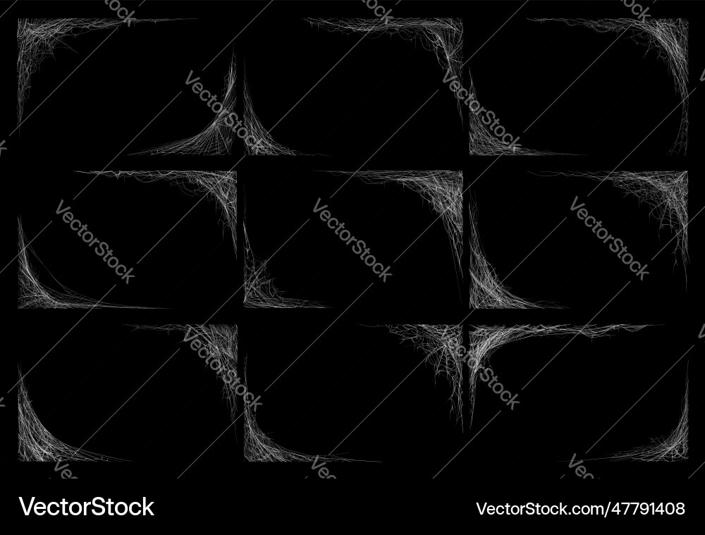 Halloween cobweb frames and spider web borders Vector Image
