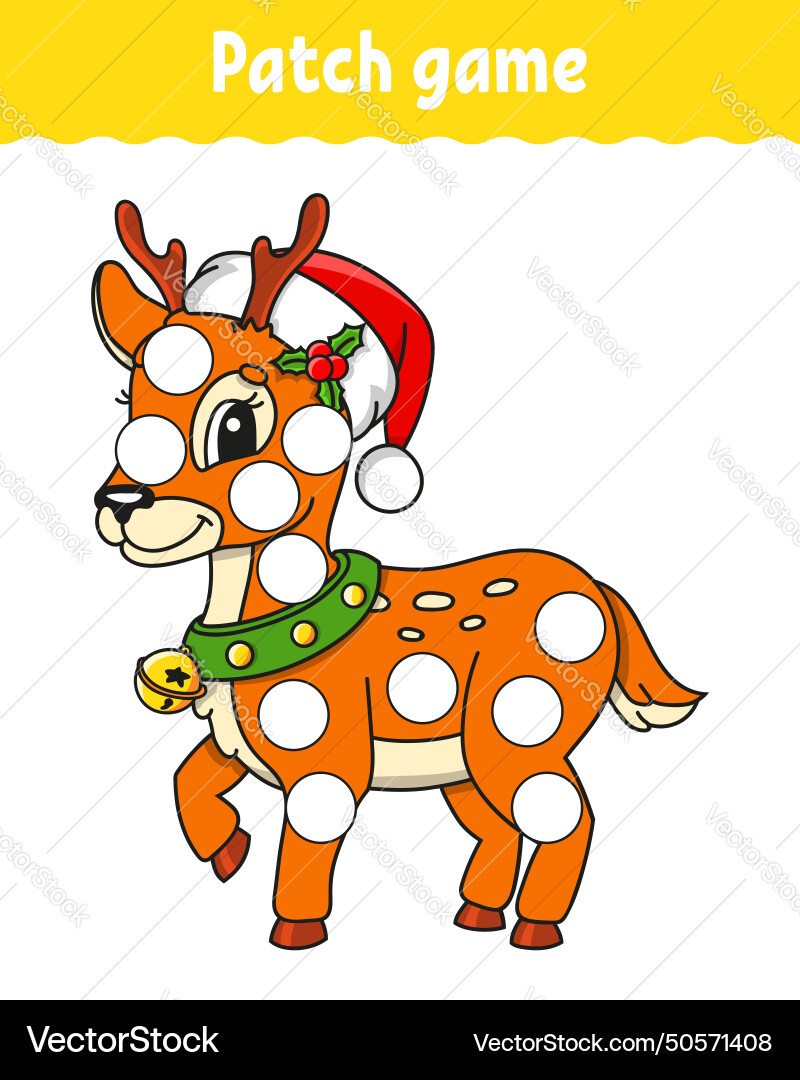 Patch game education worksheet activity page Vector Image