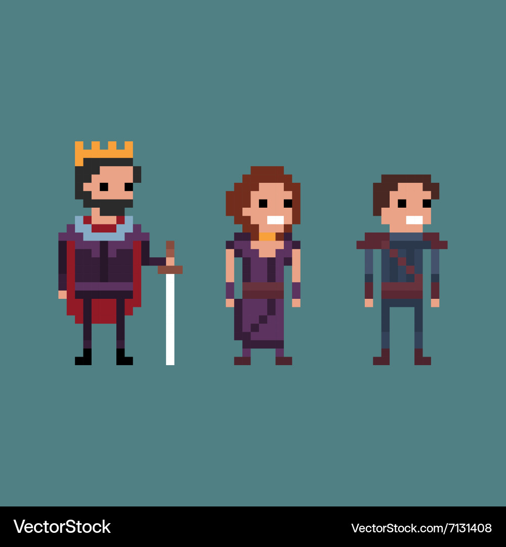 Pixel art retro 8 bit fantasy Lizenzfreies Vektorbild