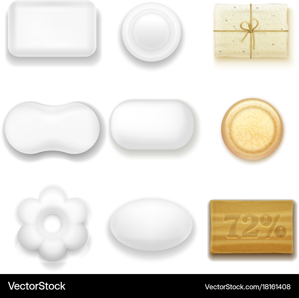Realistic soap bars Royalty Free Vector Image - VectorStock