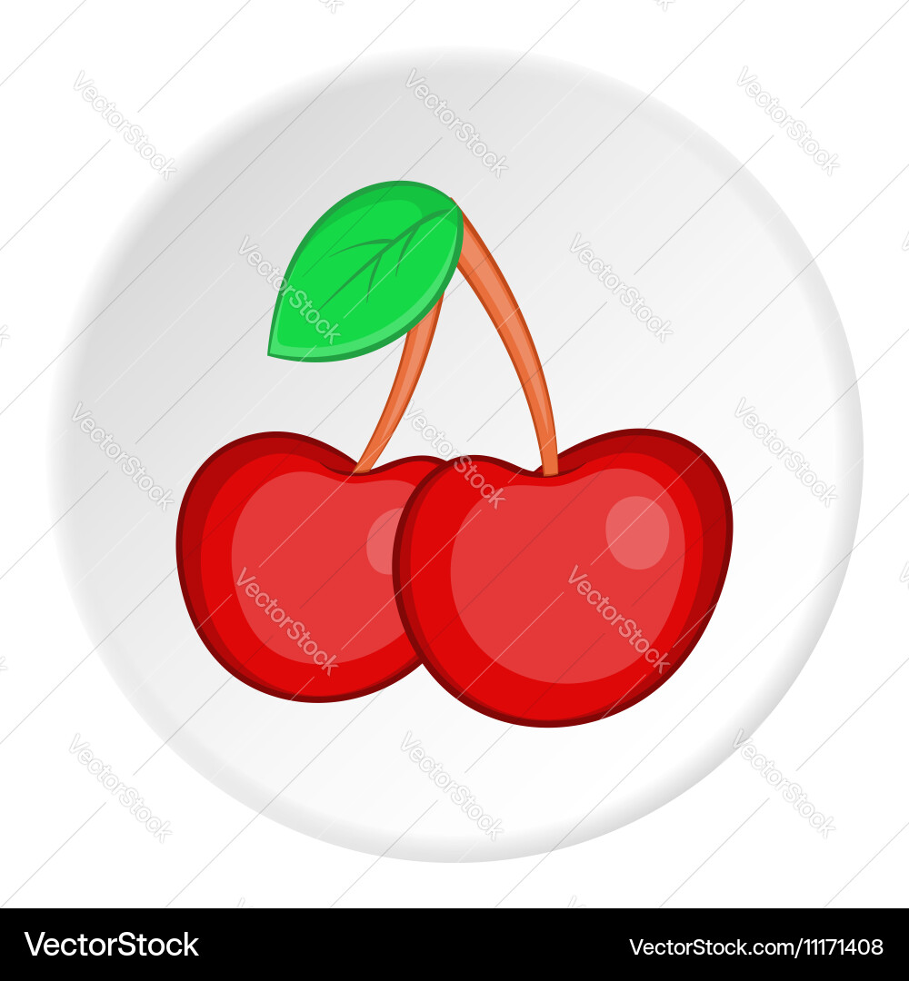 Red cherry icon cartoon style Royalty Free Vector Image