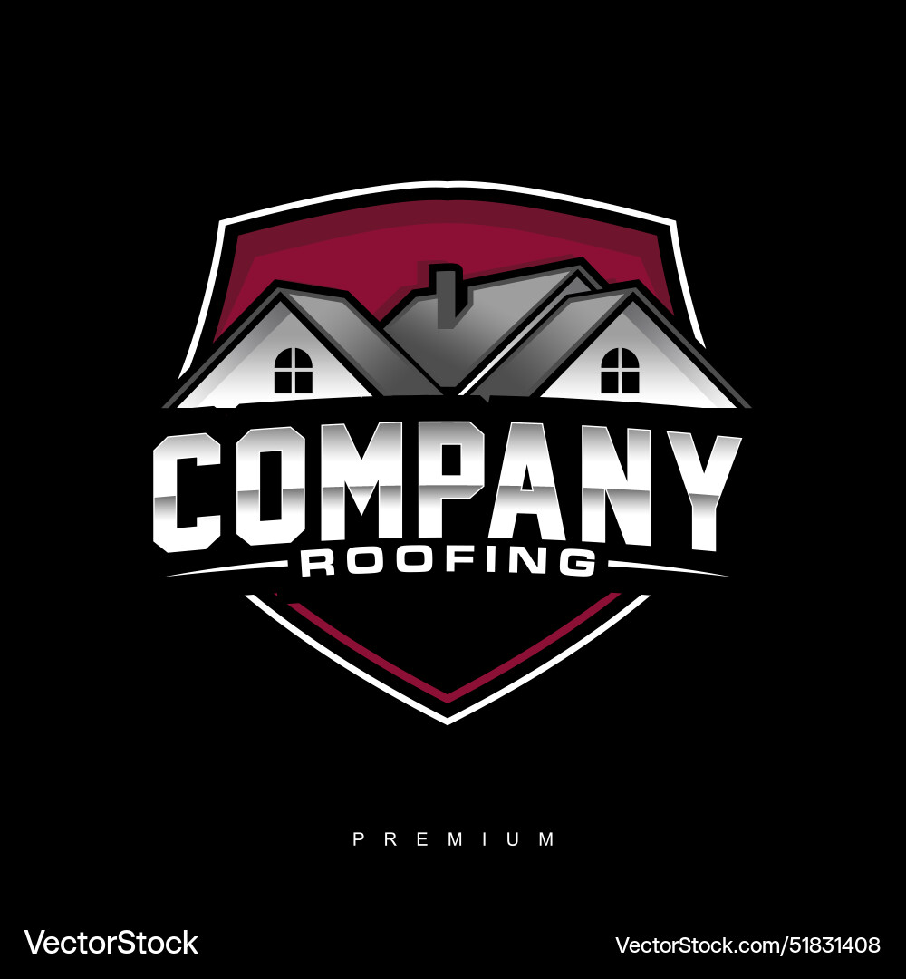 Roofing company logo template Royalty Free Vector Image