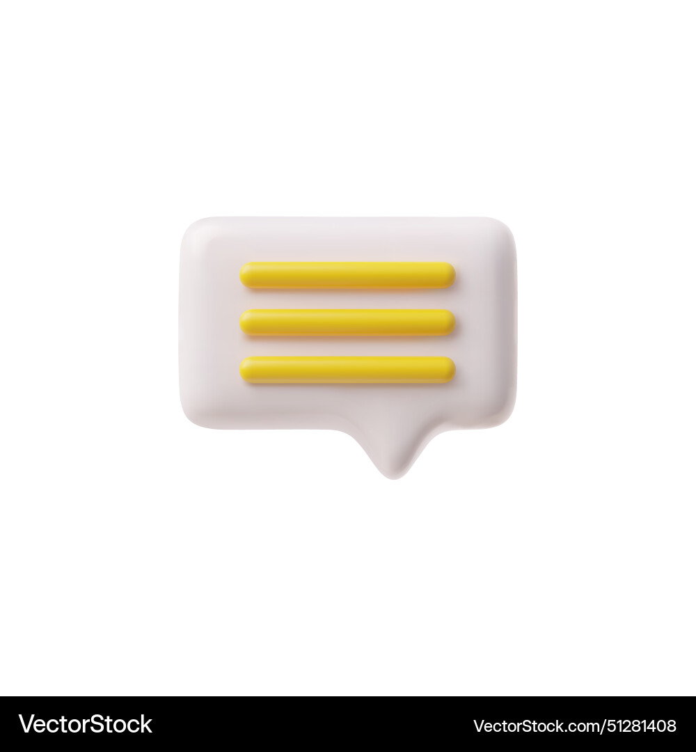 Square 3d chat icon on isolated background Vector Image