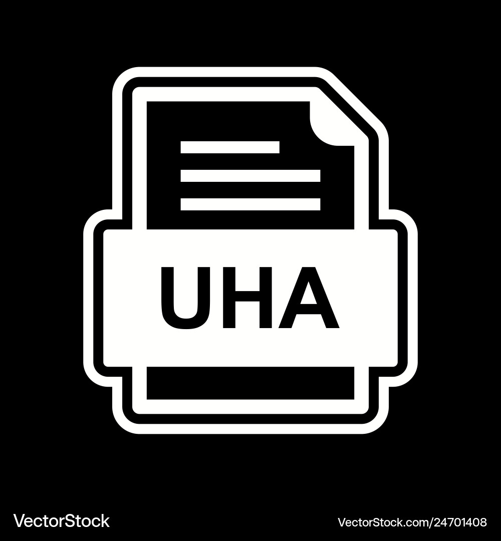 Uha file document icon Royalty Free Vector Image