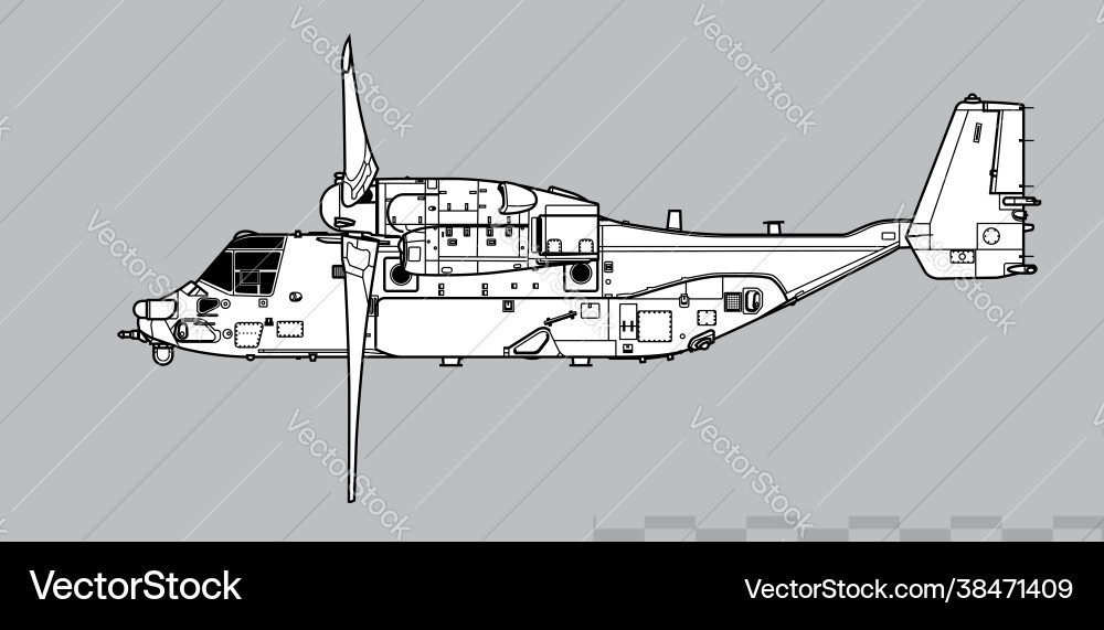 Bell boeing cv-22b osprey Royalty Free Vector Image