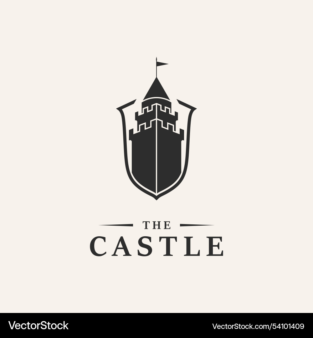 Castle design art logo Royalty Free Vector Image