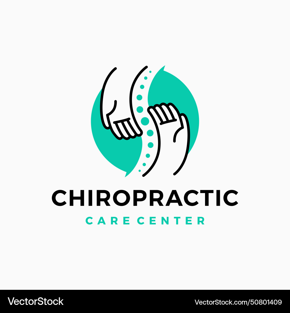 Hand chiropractic chiropractor spine care logo Vector Image