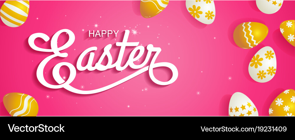 Happy easter template banner Royalty Free Vector Image