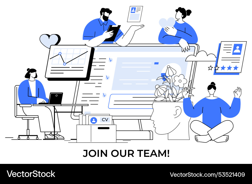 Join our team concept recruitment teamwork Vector Image