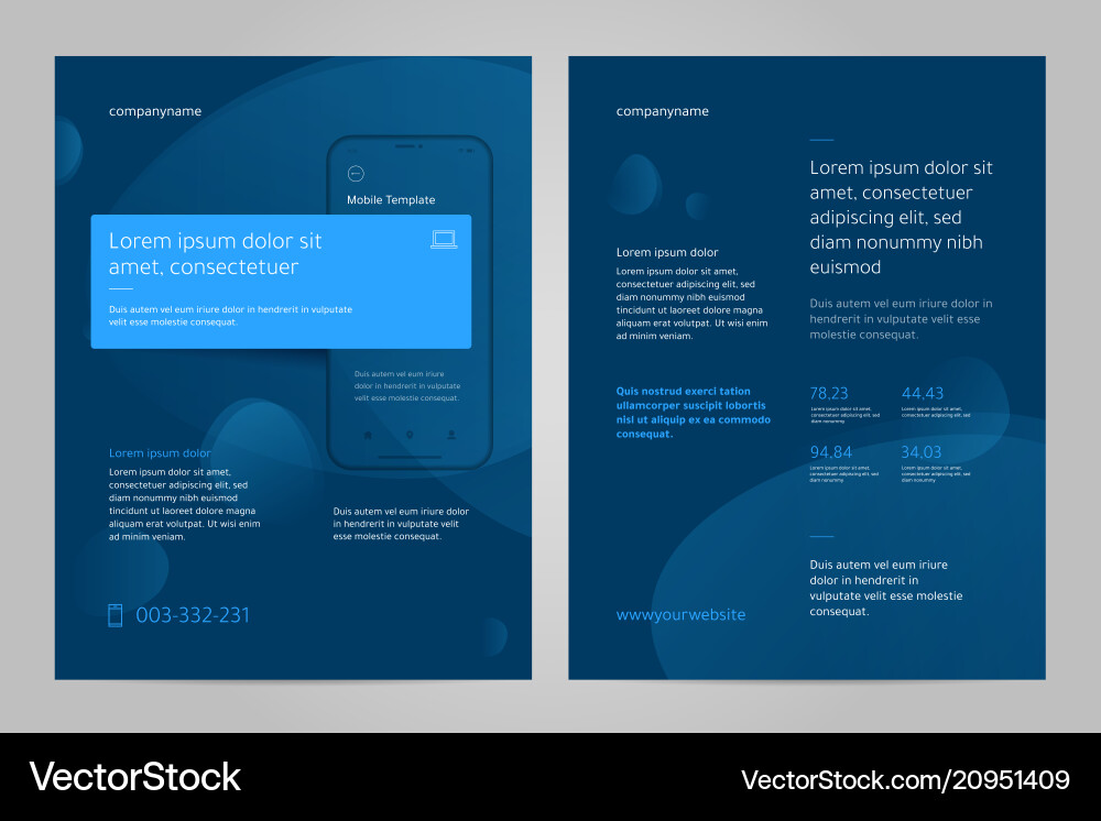 Layout Template-Design mit mobiler Anwendung Vektorbild