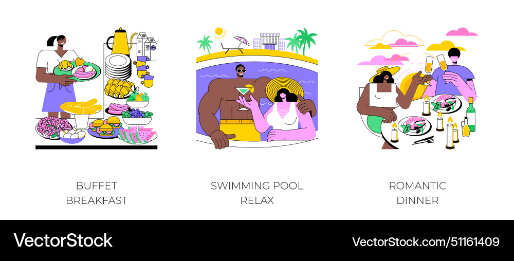 Luxury resort isolated cartoon Royalty Free Vector Image