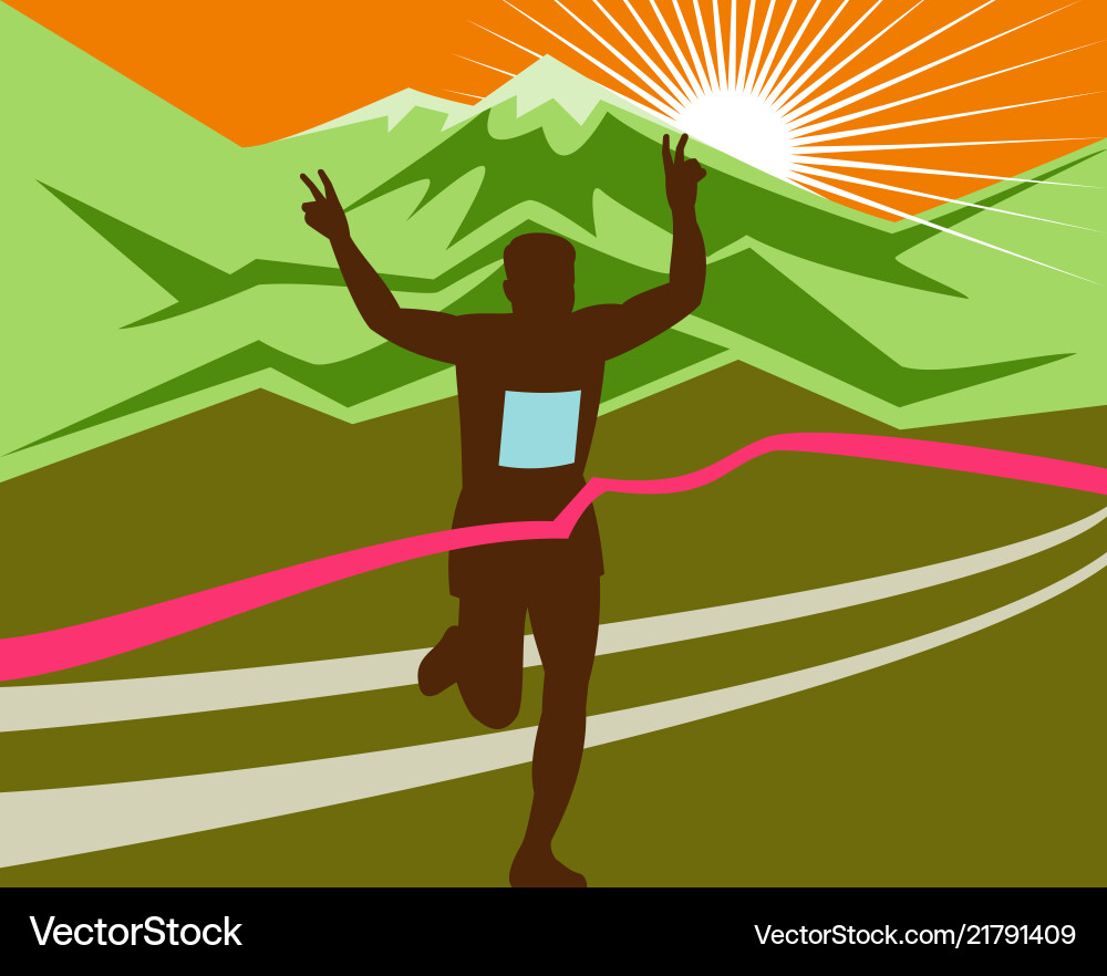 Marathon race finisher Royalty Free Vector Image
