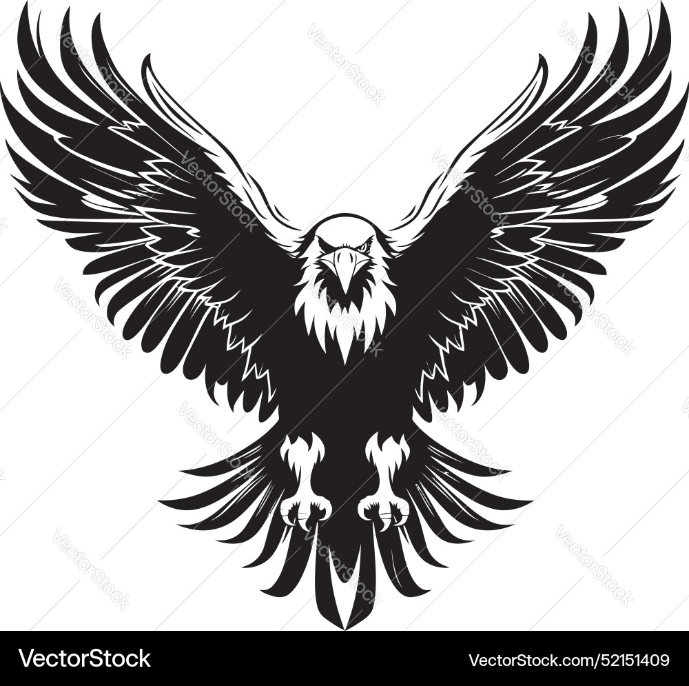 Mythical ink mastery eagle tattoo logo with skull Vector Image