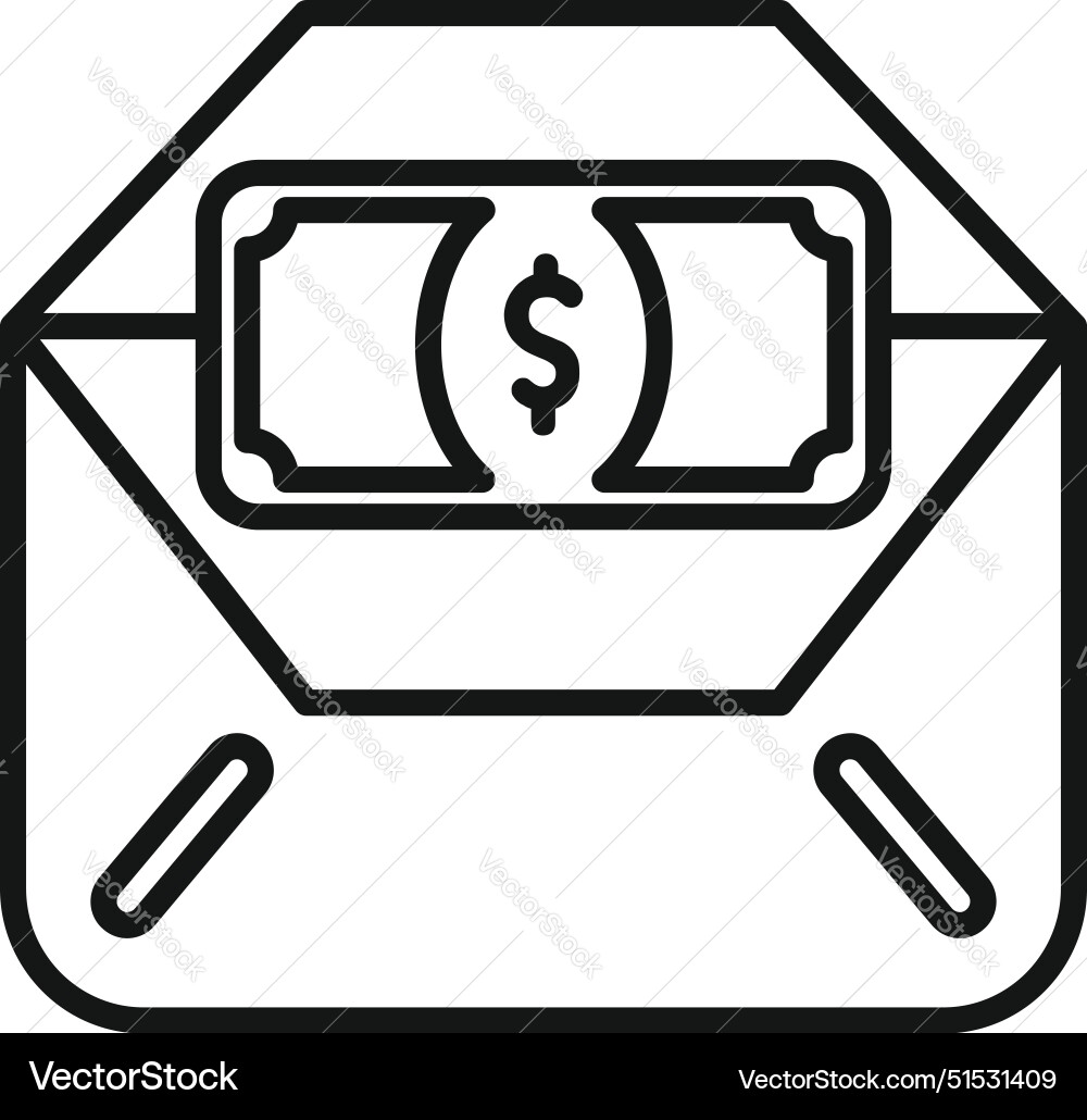 Sending money securely in envelope Royalty Free Vector Image