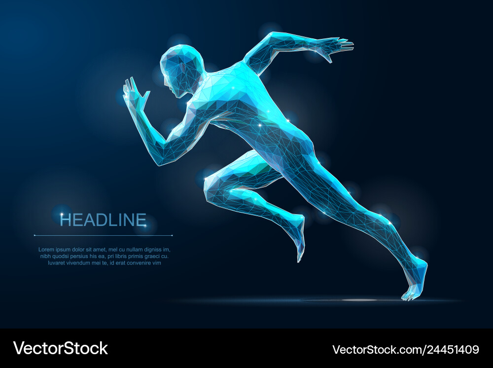 Sport laufen Mann sprinter starten Bewegung Vektorbild