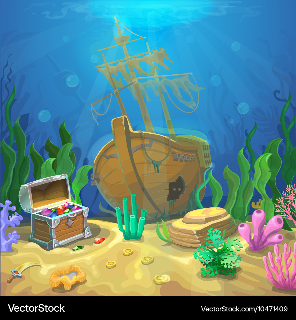Underwater landscape the ocean and undersea Vector Image