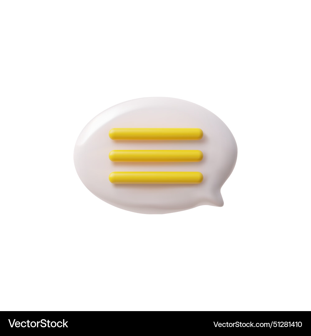3d chat bubble icon on isolated background Vector Image