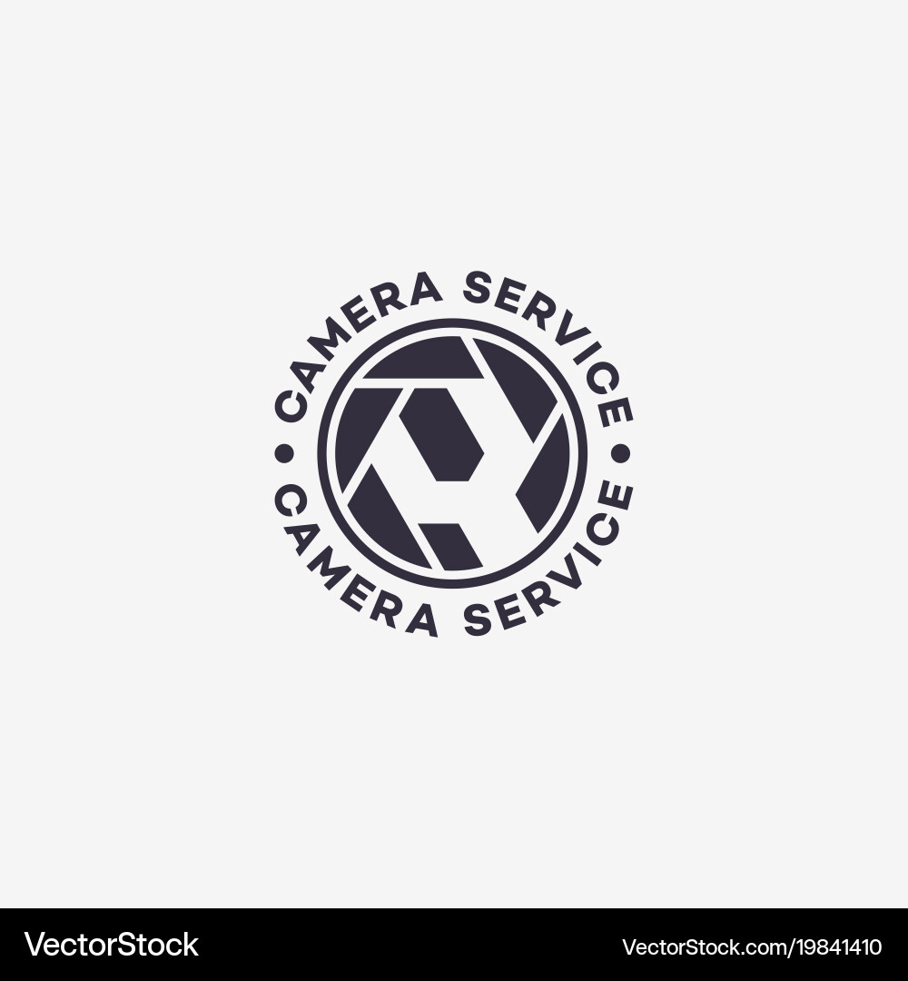 Camera service logo Royalty Free Vector Image - VectorStock