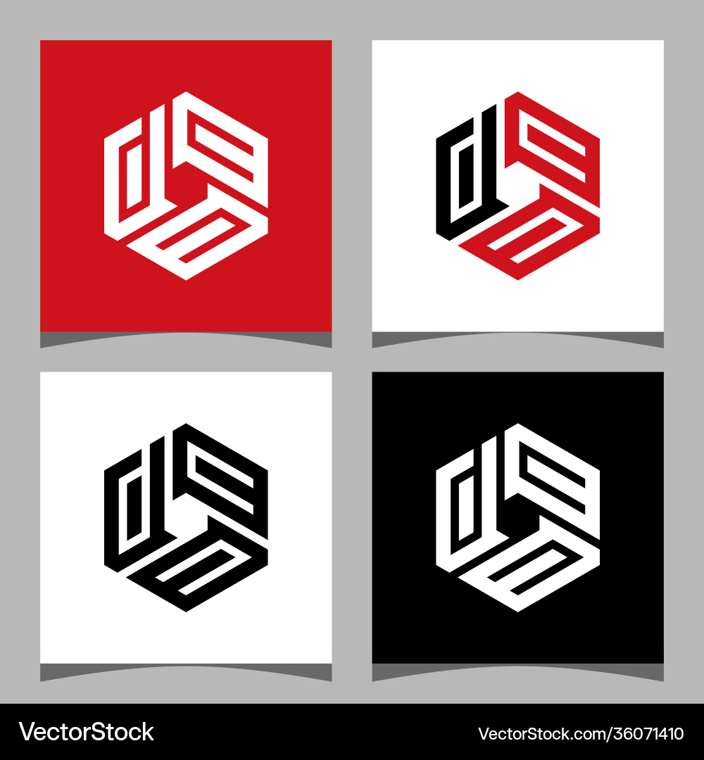 Creative initial letter dcc logo design concept Vector Image