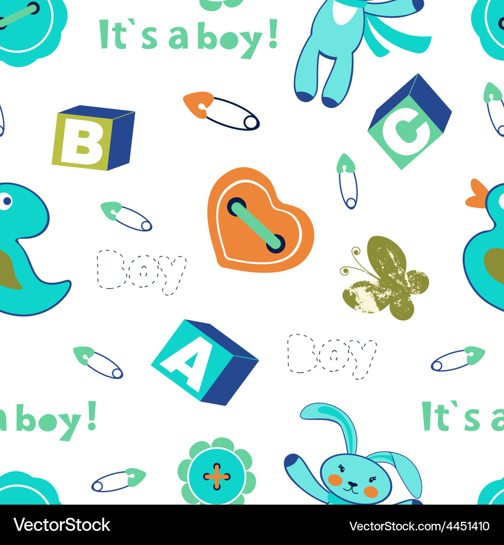 Cute Baby Boy Pattern Royalty Free Vector Image