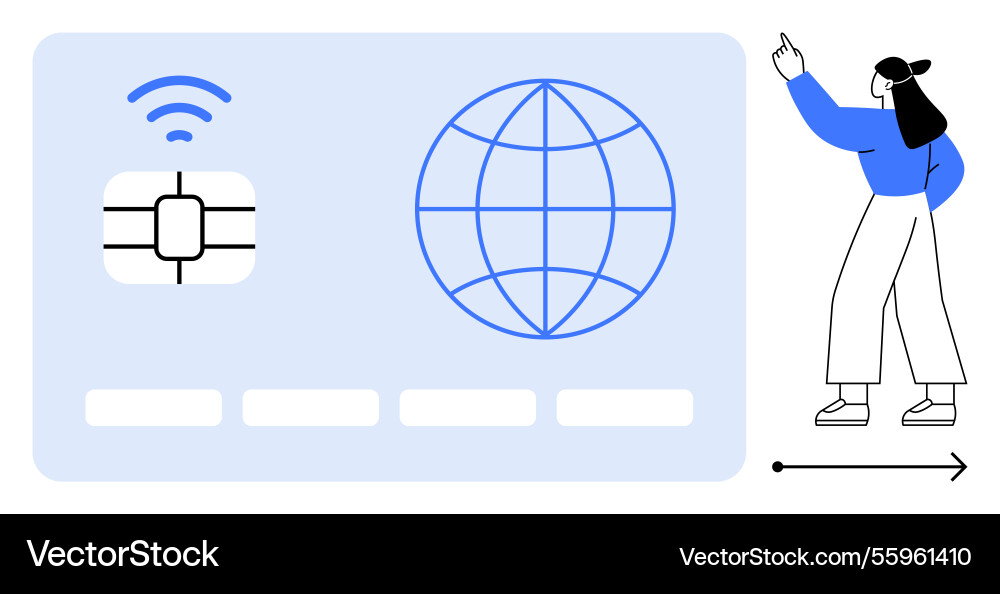 Digital sim card with global connectivity concept Vector Image
