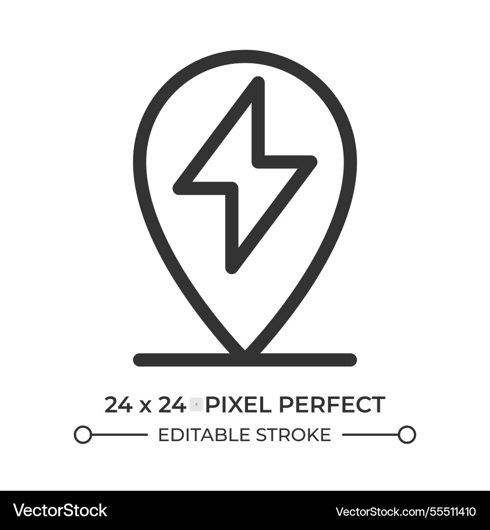 Ev Ladestation Position Linie ui icon Lizenzfreier Vektor