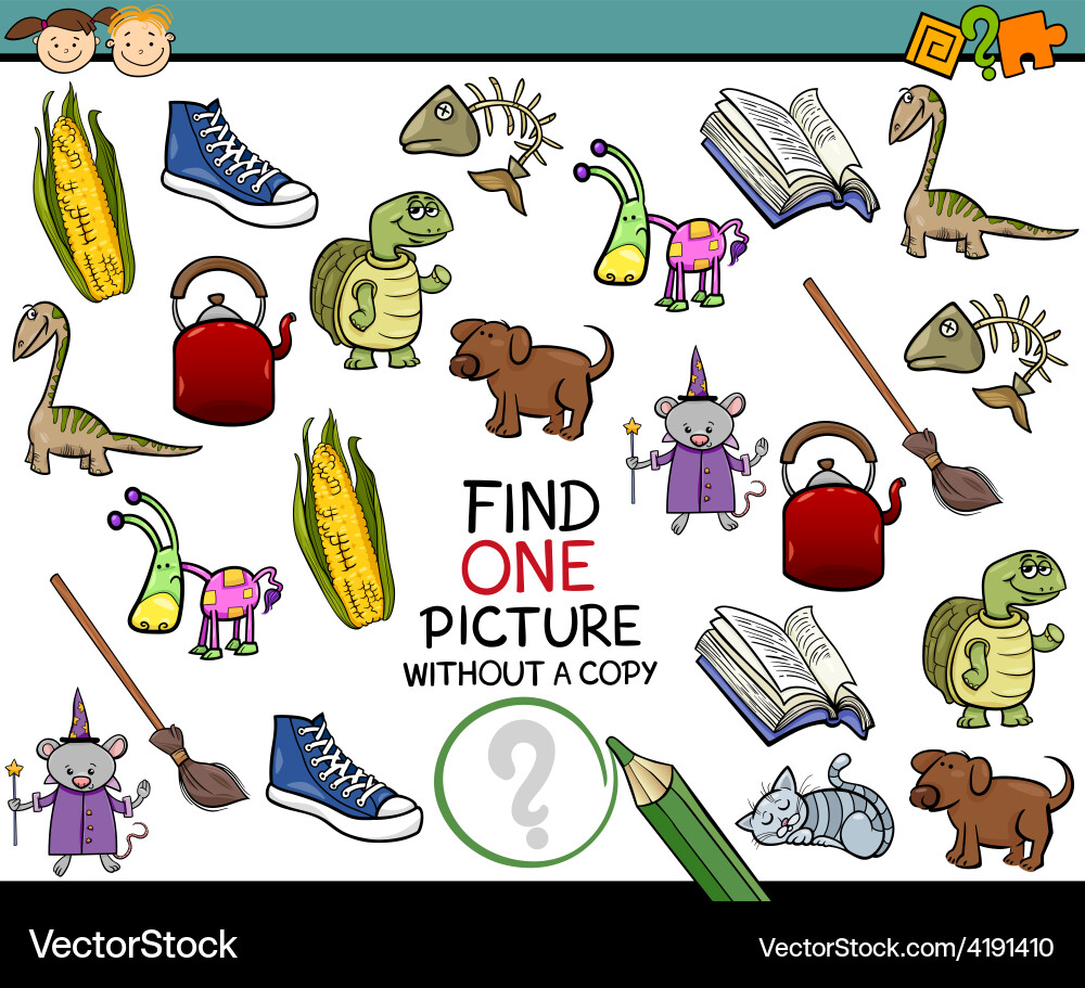 Find single picture game cartoon Royalty Free Vector Image