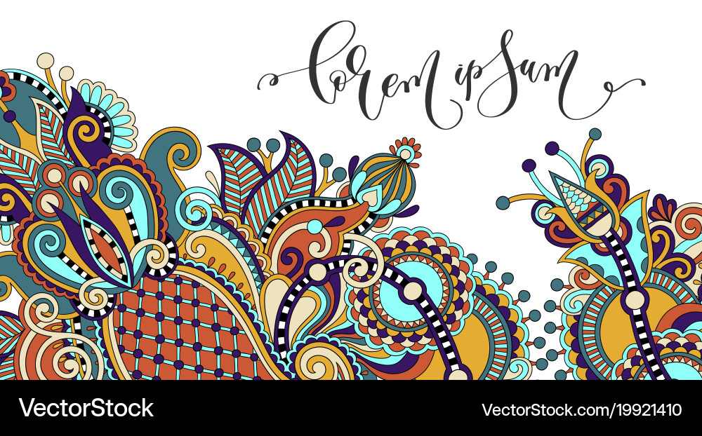 Paisley flower pattern in ethnic style indian Vector Image