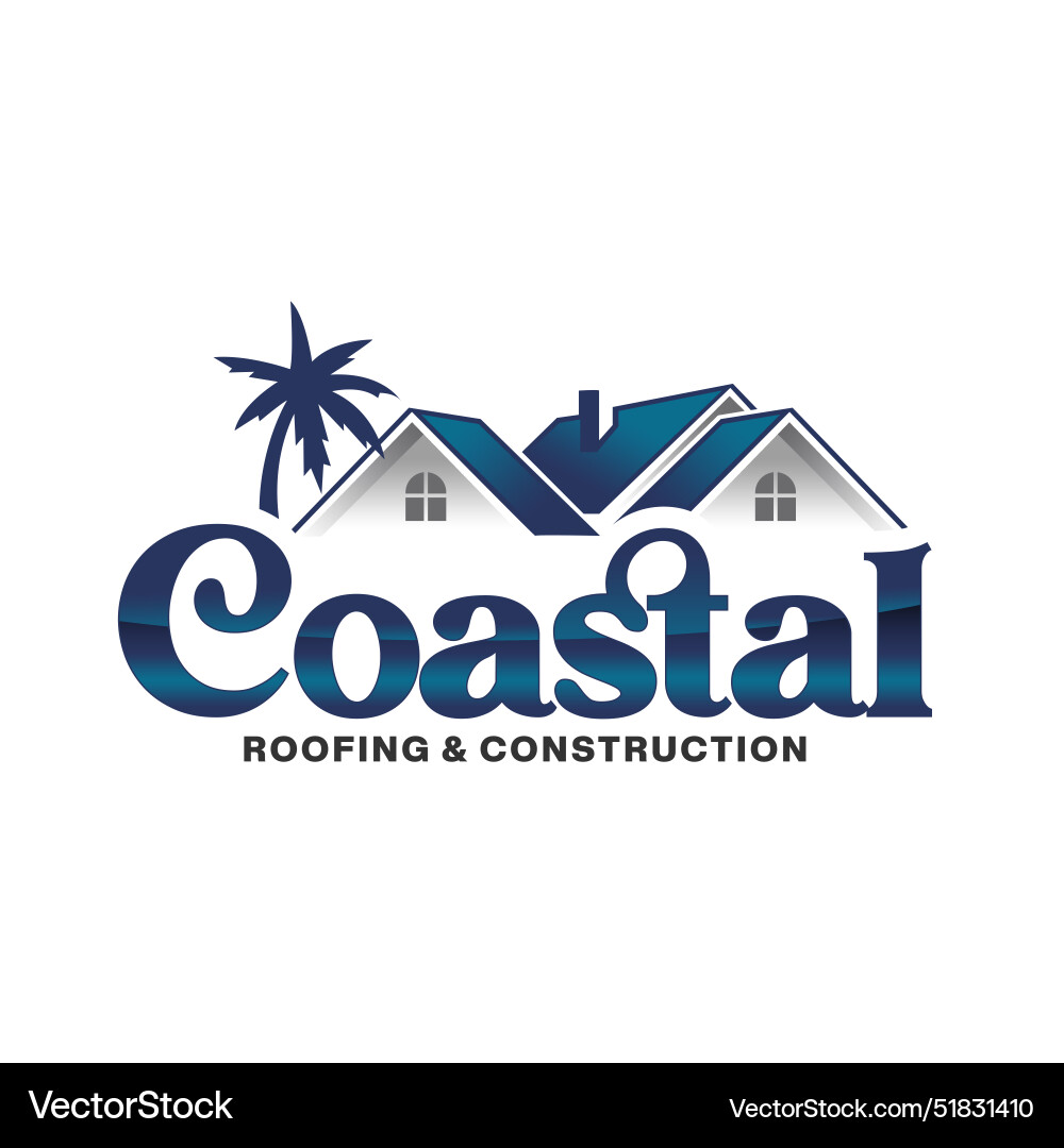 Roofing company logo template Royalty Free Vector Image