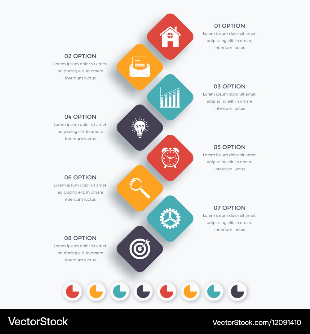 Square infographics with icons Royalty Free Vector Image