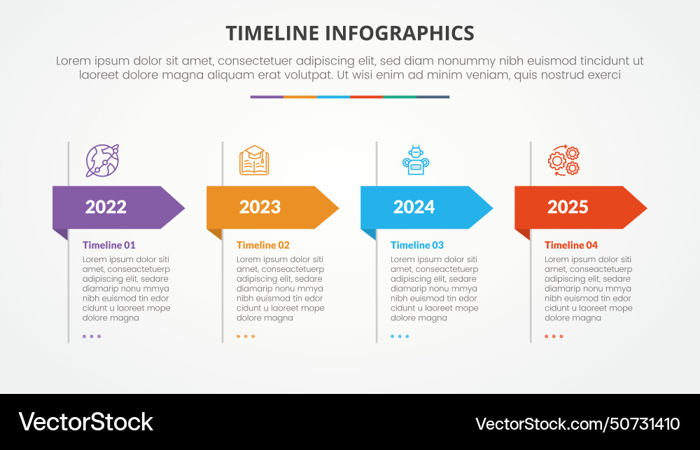 Timeline milestone infographic concept with arrow Vector Image