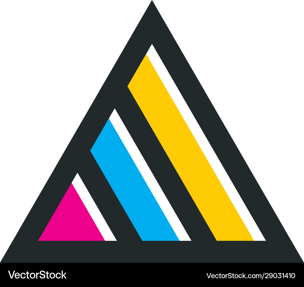 Triangle line logo template Royalty Free Vector Image