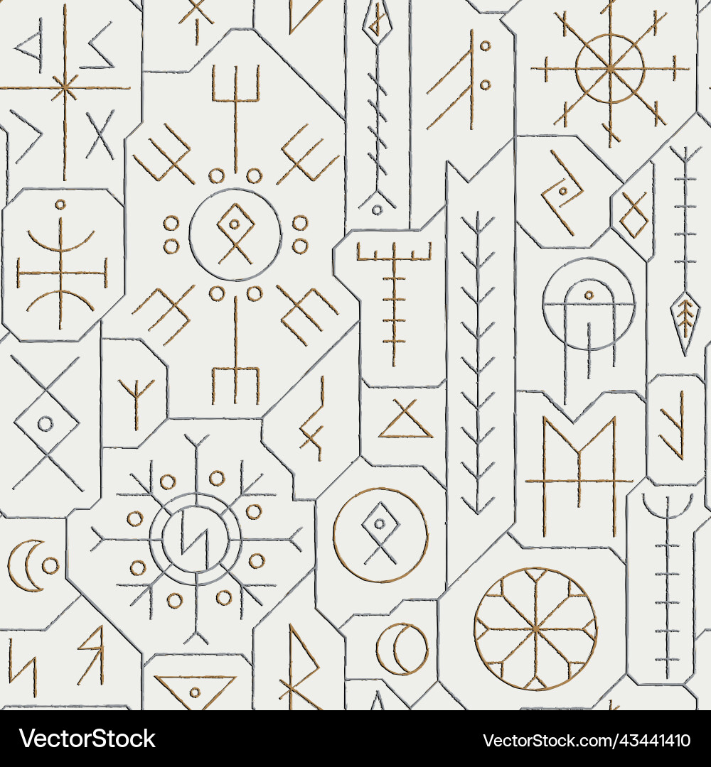 Viking runes seamless pattern Royalty Free Vector Image