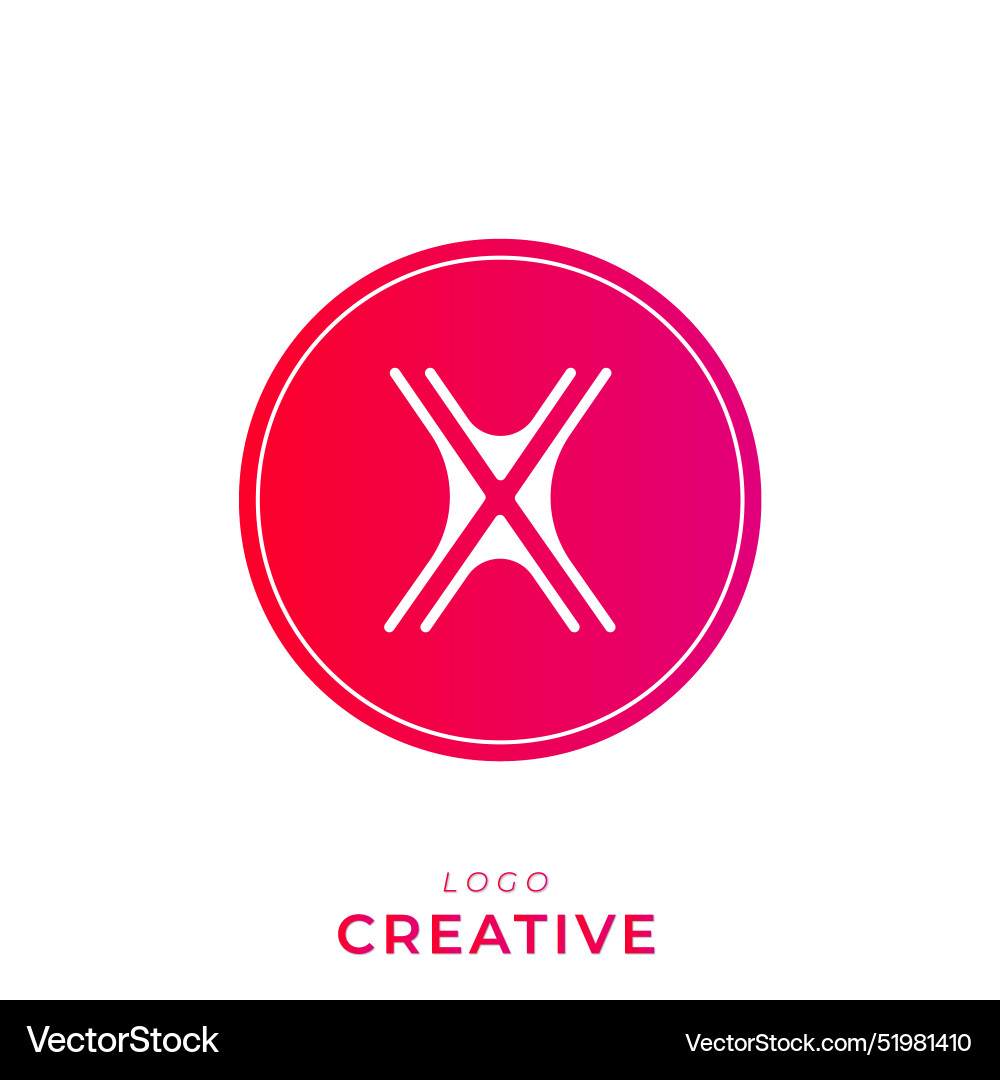 X creative latter logo design branding Royalty Free Vector