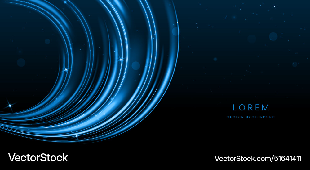 Abstract elegant blue glowing curve line Vector Image