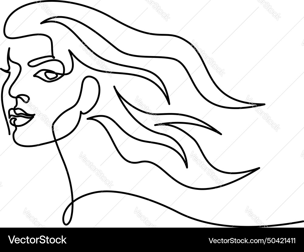 Abstract woman face hand drawn outline Royalty Free Vector