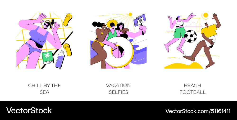 Beach time isolated cartoon Royalty Free Vector Image