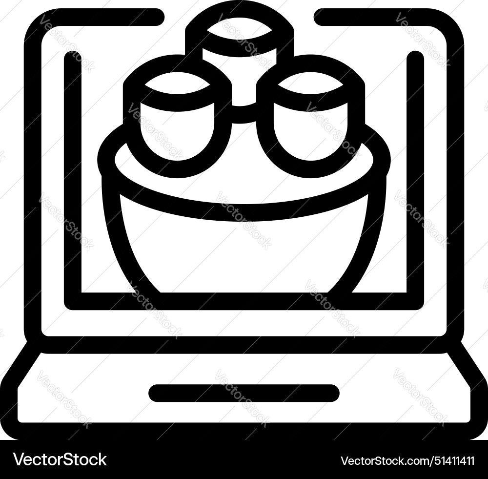 Black line icon depicting laboratory research Vector Image