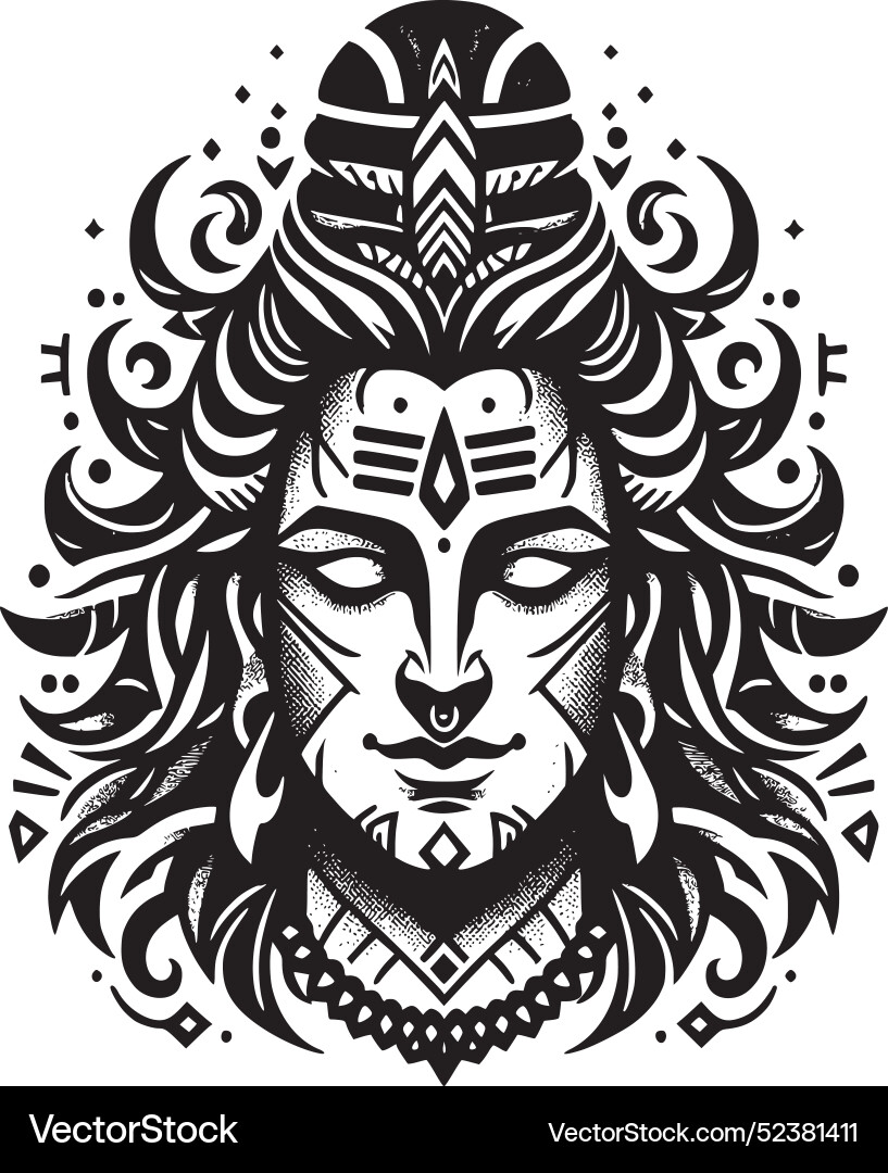 Divine shiva sacred art – Royalty-Free Vector | VectorStock