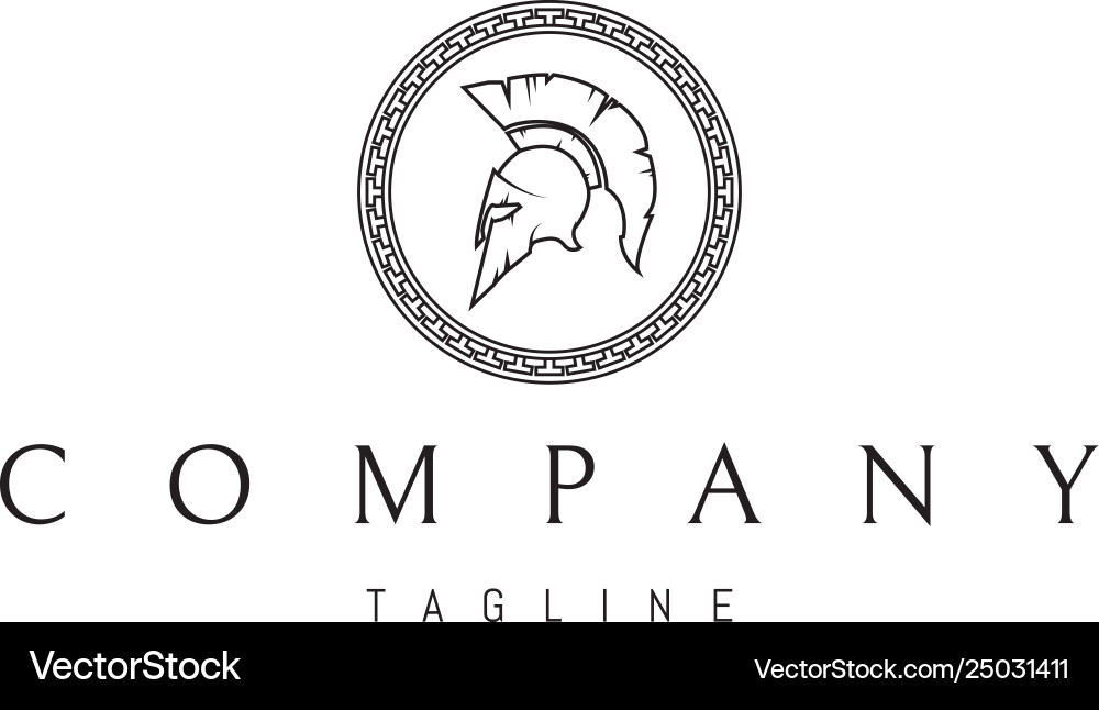 Greek helmet abstract black logo 5 design Vector Image